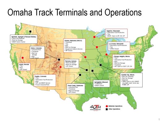 Map of Terminals - Omaha Track